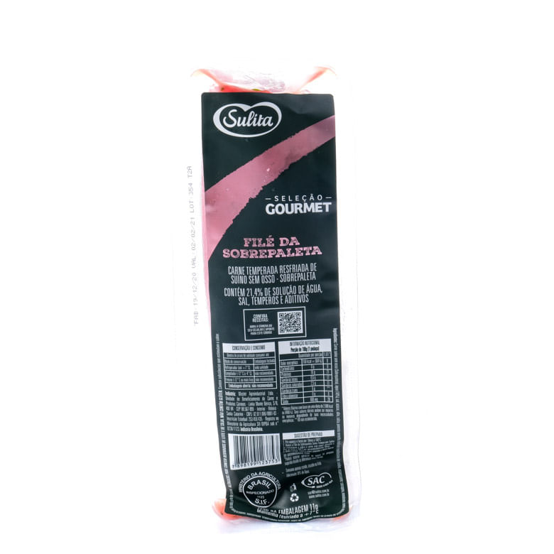 Filé da Sobrepaleta Sulita Suína Temperada Resfriada Gourmet 1 Pacote ...