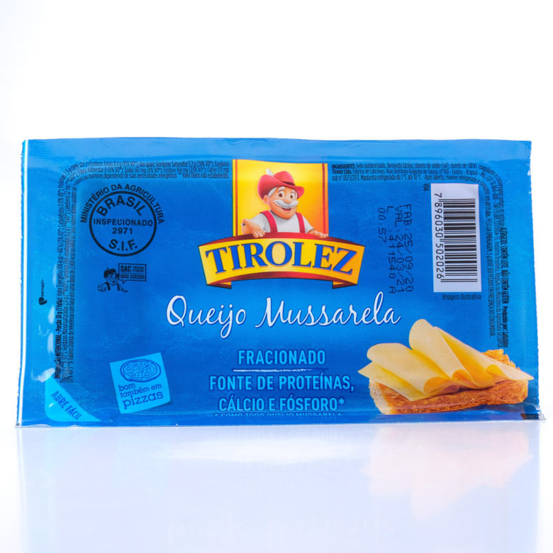 Queijo Mussarela Tirolez Lanche kg - Covabra