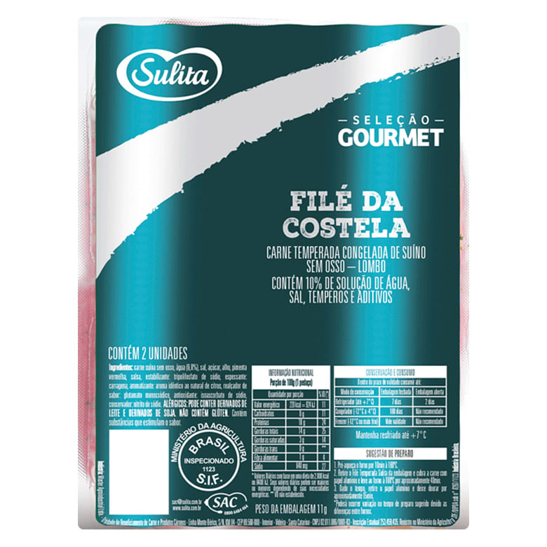 Filé de Costela Suína Sulita sem Osso Resfriado Temperado Gourmet kg ...