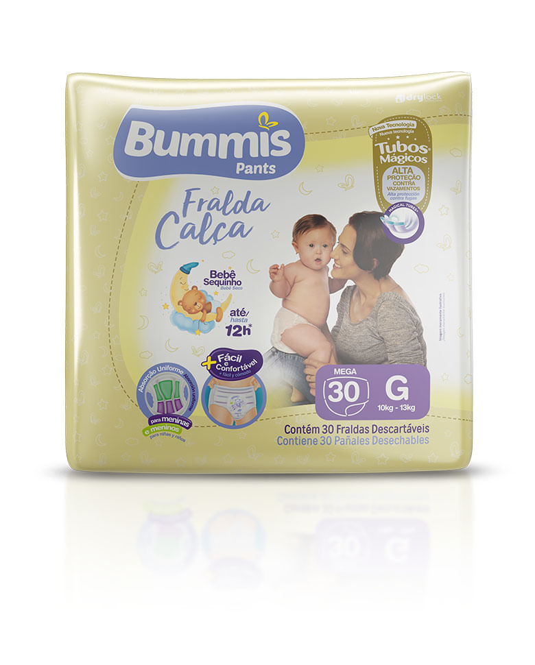 Fralda Bummis Tubos Calca Mega G com 30Unidades - Covabra Fralda Bummis Tubos Calca Mega G com 30Unidades - Covabra
