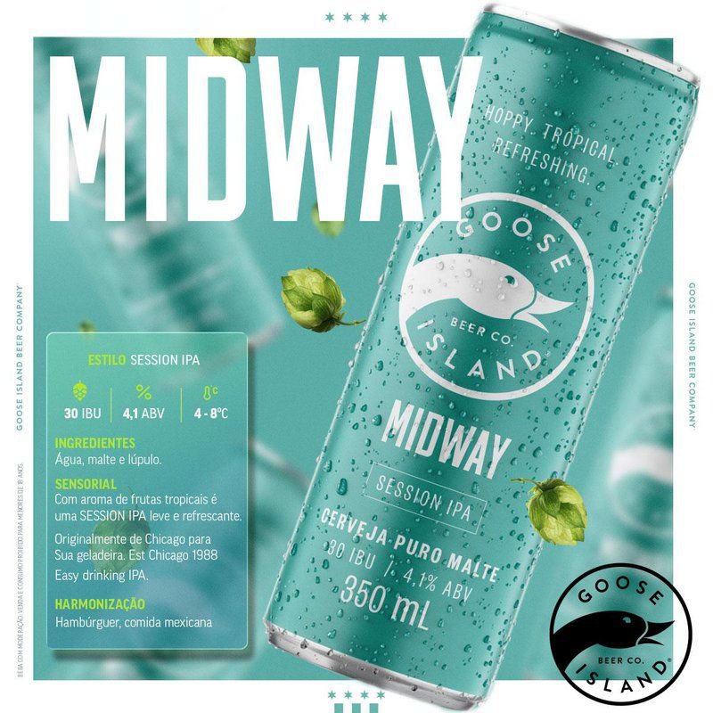 Cerveja Goose Island Midway Session Ipa 350ml - Covabra Cerveja Goose Island Midway Session Ipa 350ml - Covabra