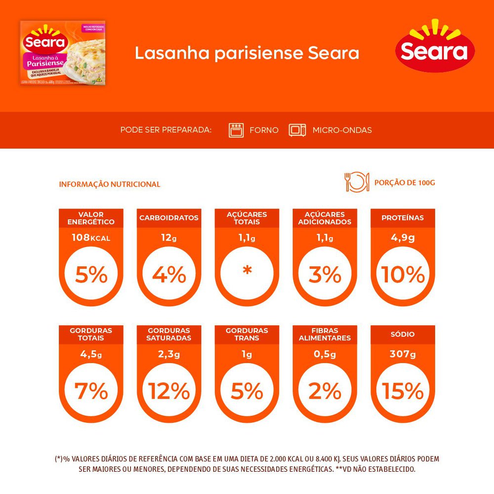 Lasanha Seara Frango à Parisiense 600g - Covabra