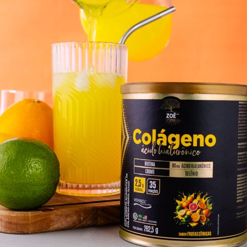 Colágeno Zoe 80mg Ácido Hialurônico 2,5g Verisol Frutas 262,5g - Covabra