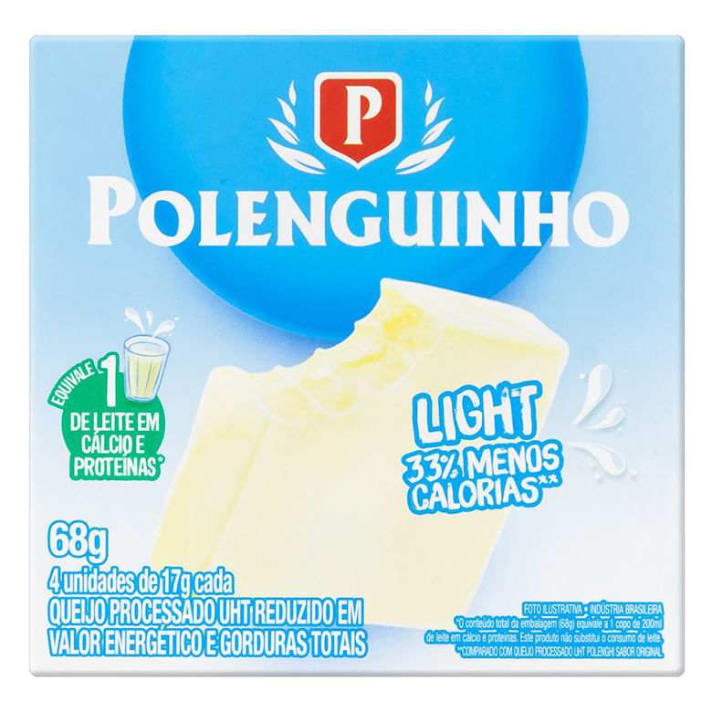 Queijo Processado Polenguinho Light com 4Unidades 68 g - Covabra