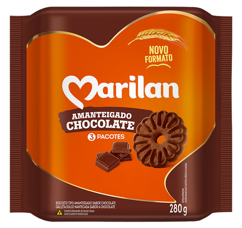 Biscoito Marilan Amanteigado Chocolate 280g - Covabra