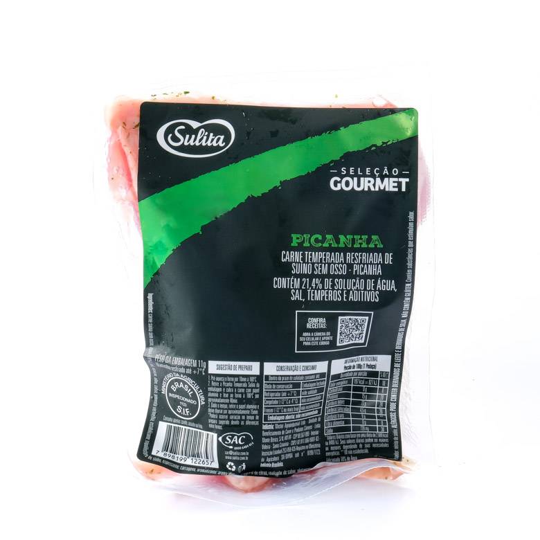 Picanha Suína Sulita Resfriada Temperada Gourmet 1 Pacote 876g - Covabra