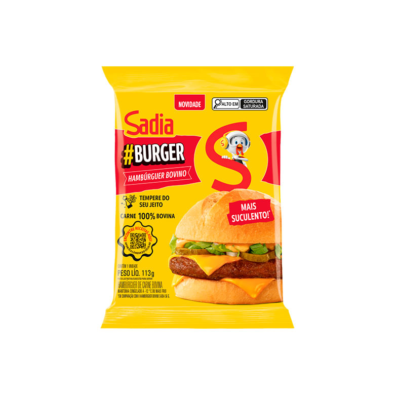 Hamburguer Sadia Burguer Carne Bovina 113g - Covabra