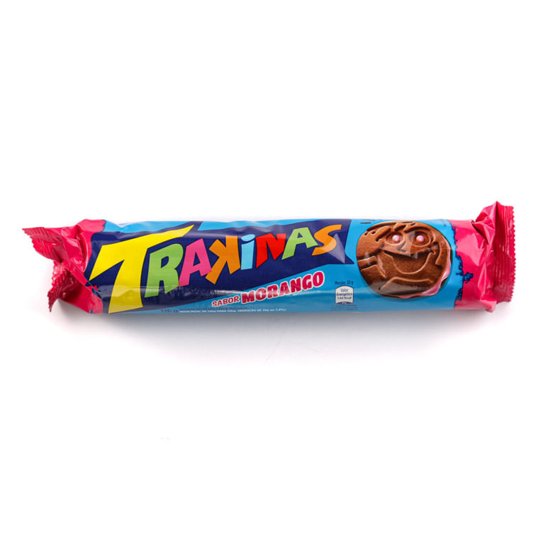 Biscoito Trakinas Recheado Morango 126g - Covabra