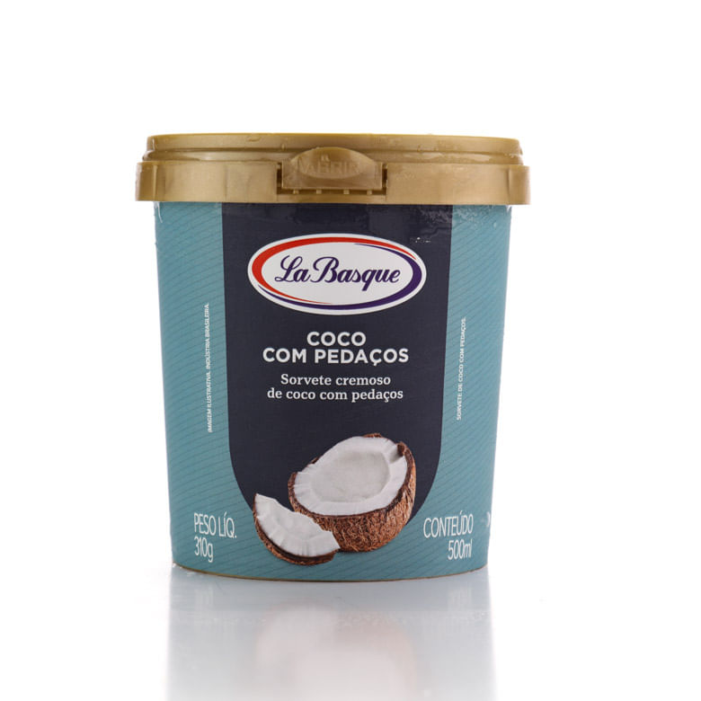 Sorvete La Basque Coco com Pedaços 500ml - Covabra