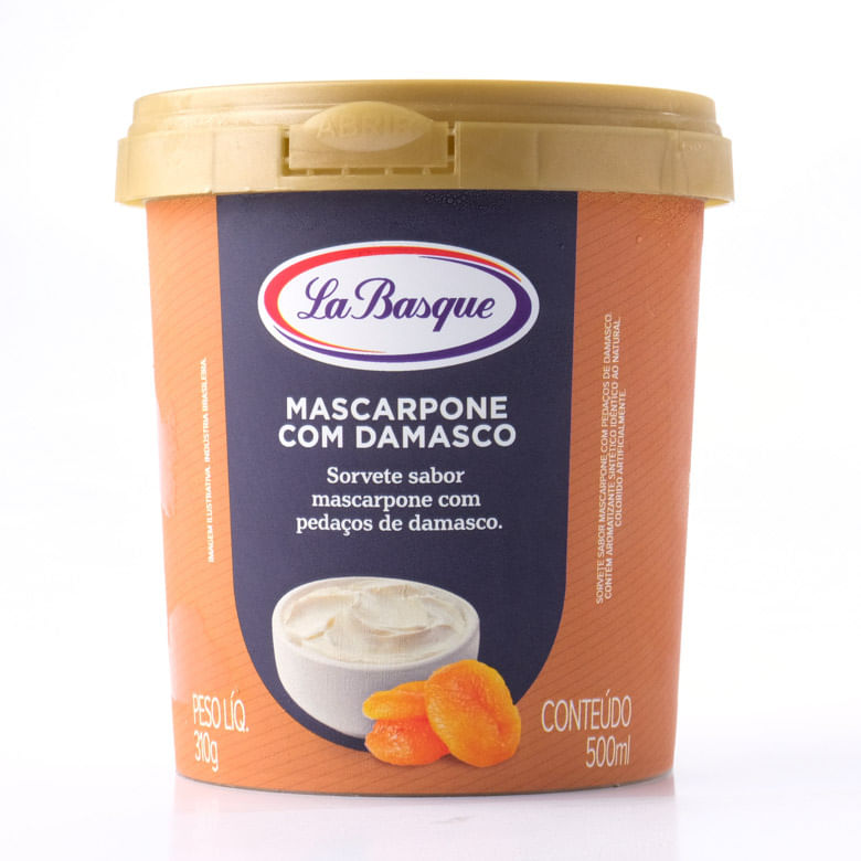 Sorvete La Basque Mascarpone com Damasco 500ml - Covabra