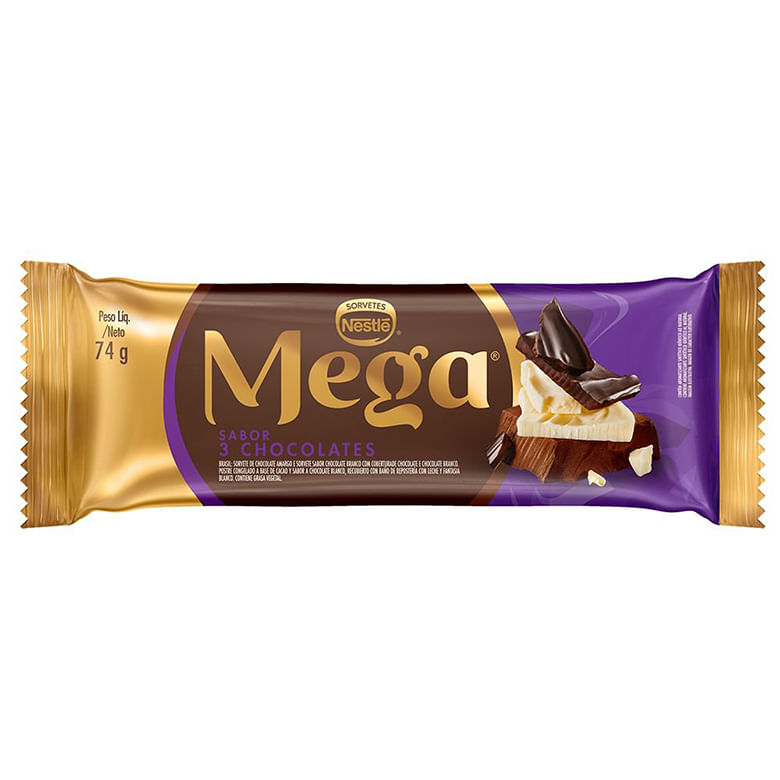Picolé Nestlé Mega 3 Chocolates Un - Covabra