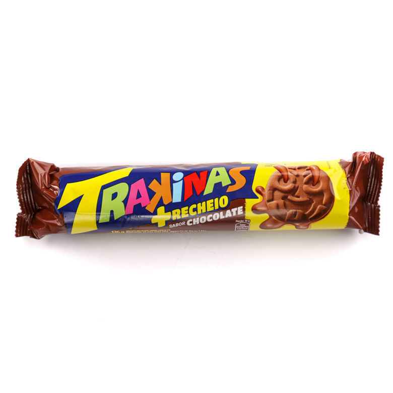 Biscoito Trakinas Recheado Mais Chocolate 126g - Covabra