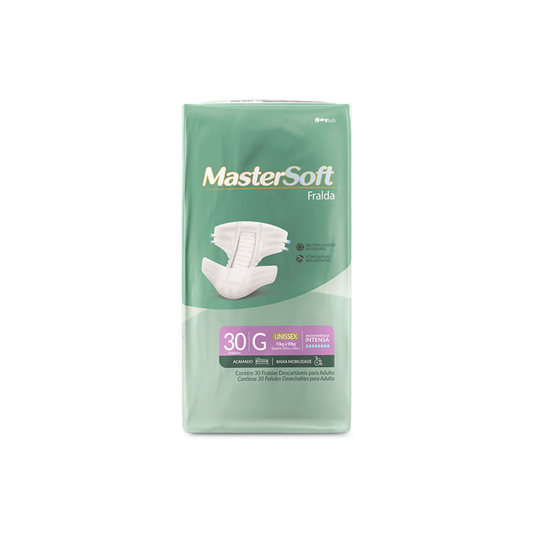 Fralda Geriátrica Mastersoft G 30un - Covabra