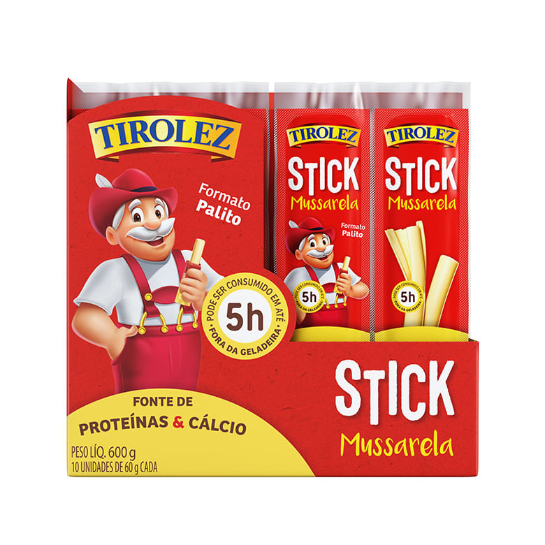 Queijo Mozzarella Tirolez Palito 60 g - Covabra