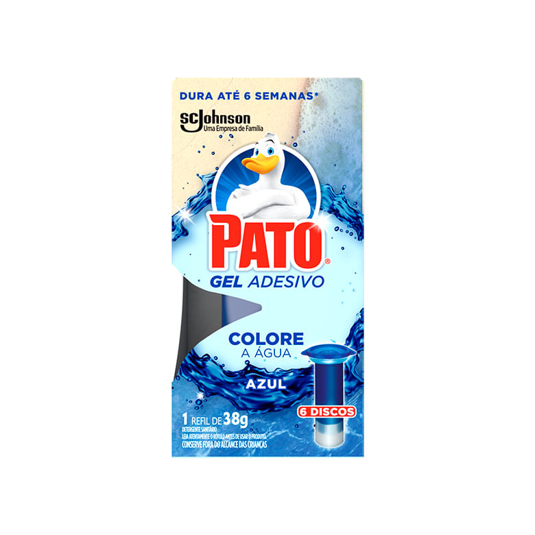 Detergente Sanitário Pato Gel Adesivo Azul c/6 Discos Refil 6un - Covabra