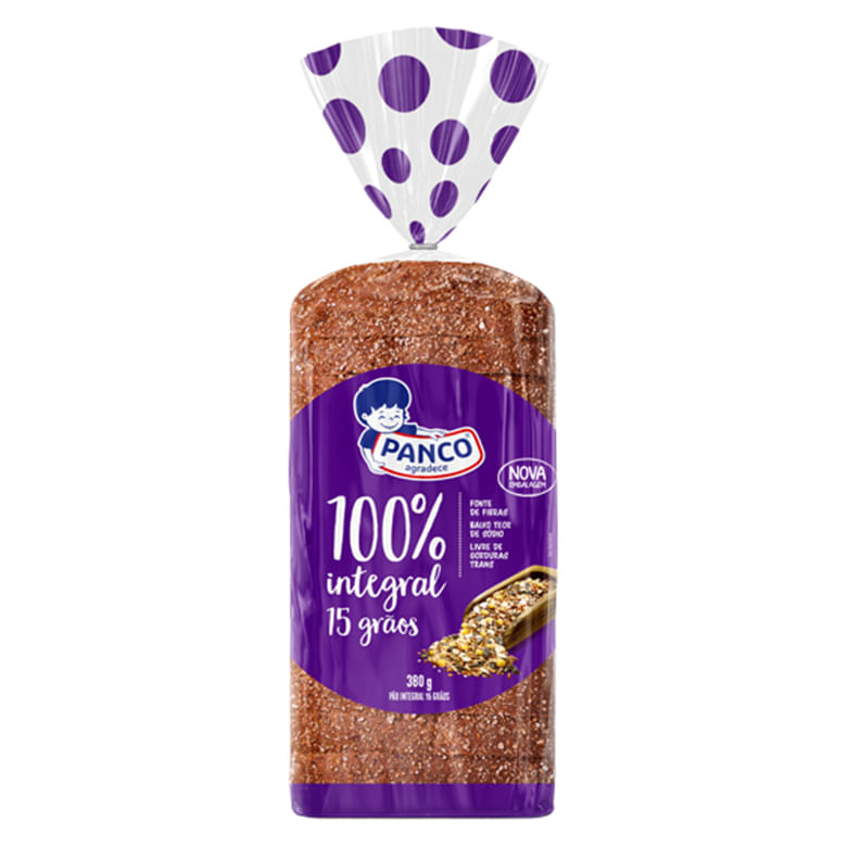Pão de Forma Panco 100% Vida 15 Grãos 380g - Covabra