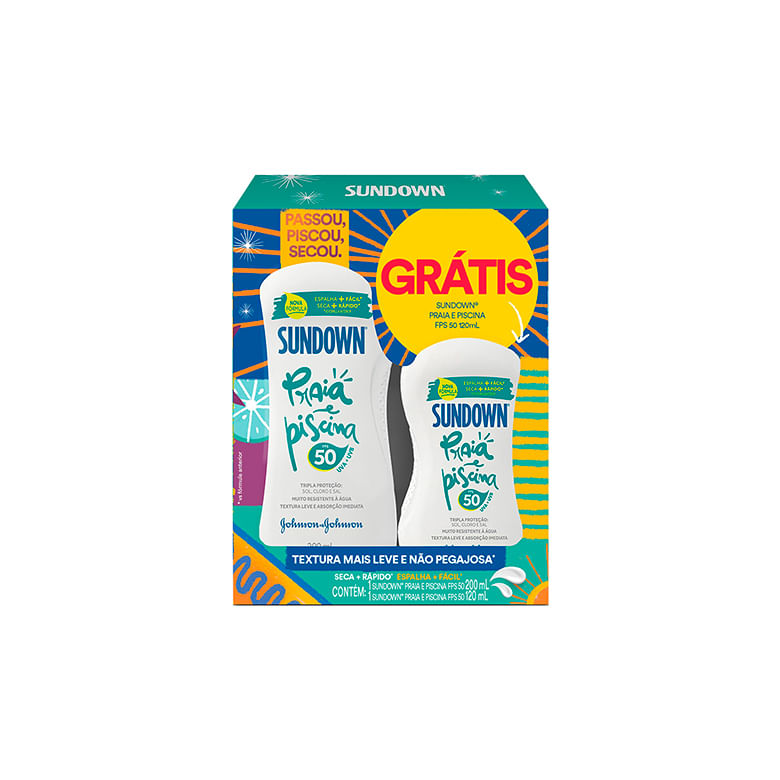 Protetor Solar Sundown Fps50 200ml Grátis Sundown Fps50 120ml - Covabra