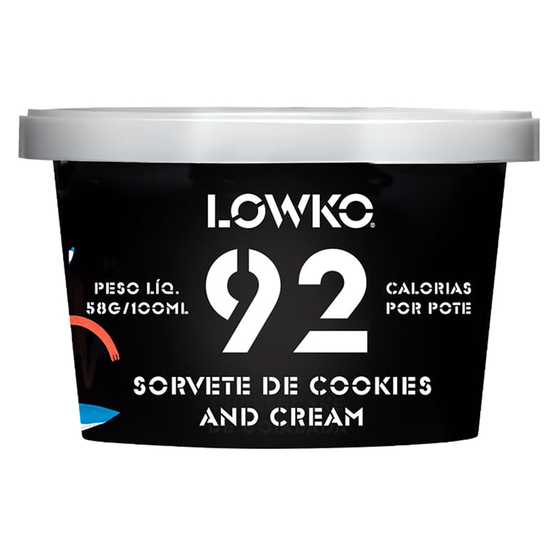 Sorvete Lowko Cookies And Cream 100ml - Covabra