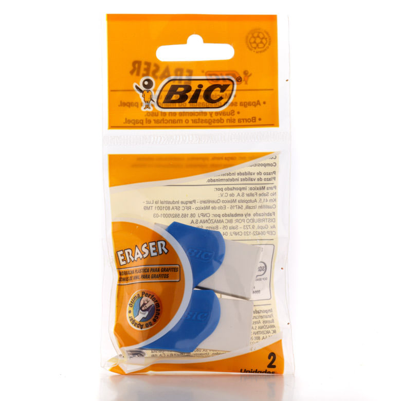Borracha Bic Eraser Branca 2Unidades - Covabra