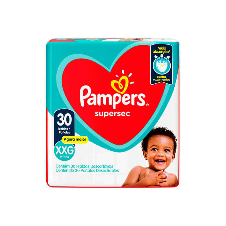 Fralda Pampers Supersec Mega XXG 30un - Covabra