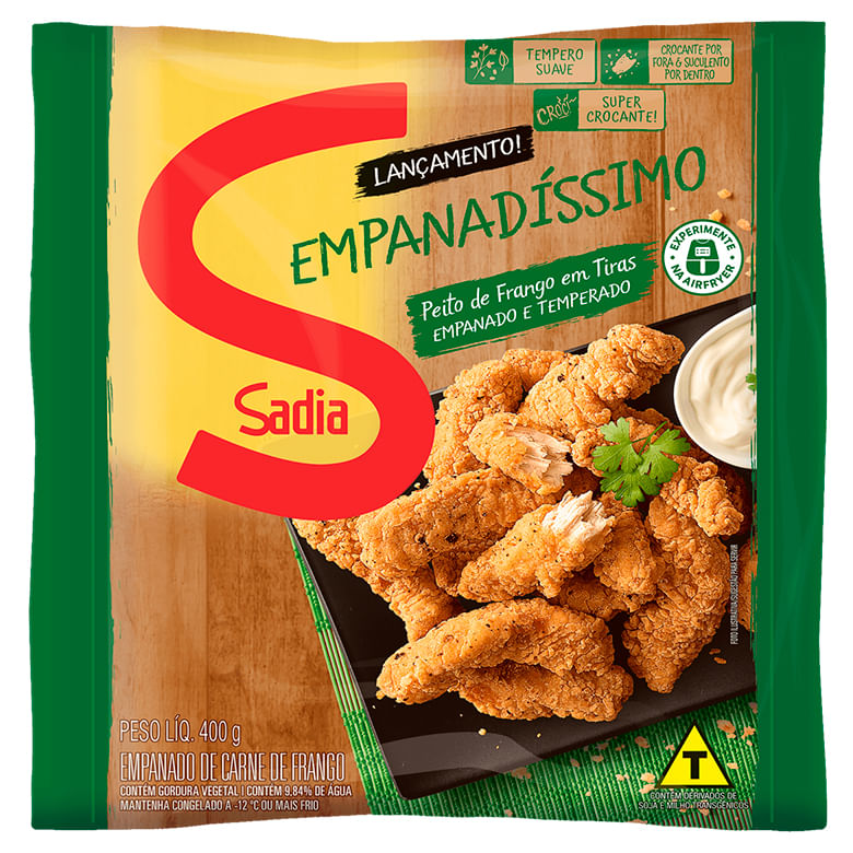 Peito de Frango Sadia Tiras Temperado Empanadíssimo 400g - Covabra
