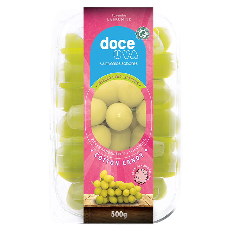 Uva Cotton Candy Doce Uva Cotton sem Semente 500 g - Covabra