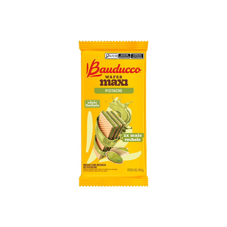 Biscoito Bauducco Wafer Maxi Pistache 104g - Covabra