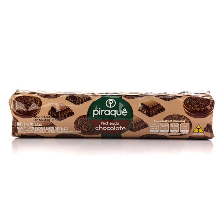 Biscoito Piraquê Recheado Chocolate 160g - Covabra