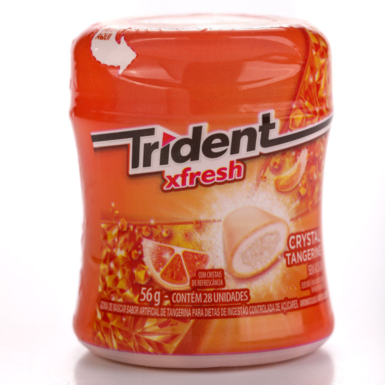 Goma Mascar Trident Xfresh Crystal Tangerine 56g - Covabra