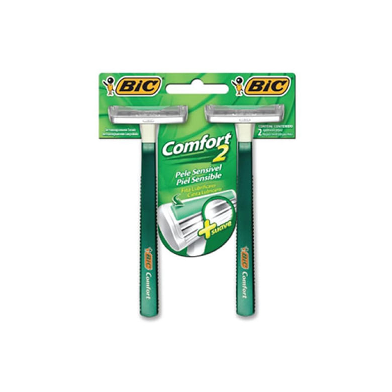 Aparelho Barbear Bic Comfort Twin Pele Sensível com 2Unidades - Covabra