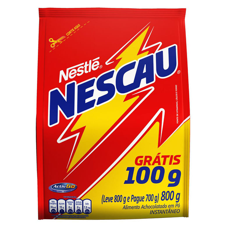 Achocolatado Nescau em Pó Sachê Leve 800g Pague 700g - Covabra