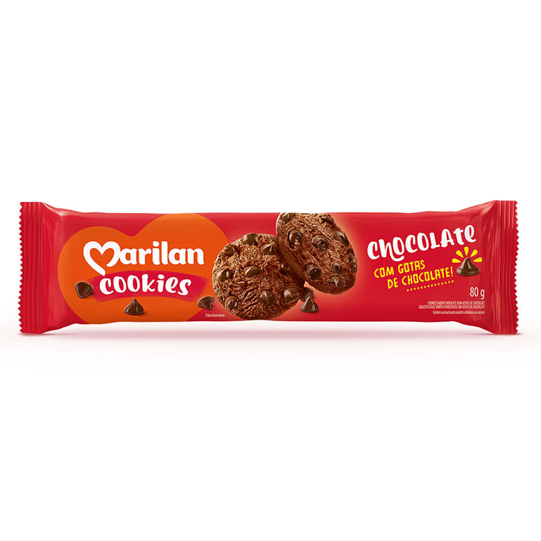 Biscoito Marilan Cookie Chocolate Gotas 80g - Covabra