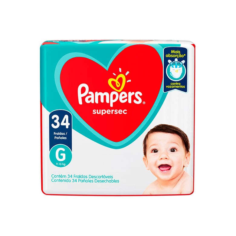 Fralda Pampers Supersec Mega G 34un - Covabra