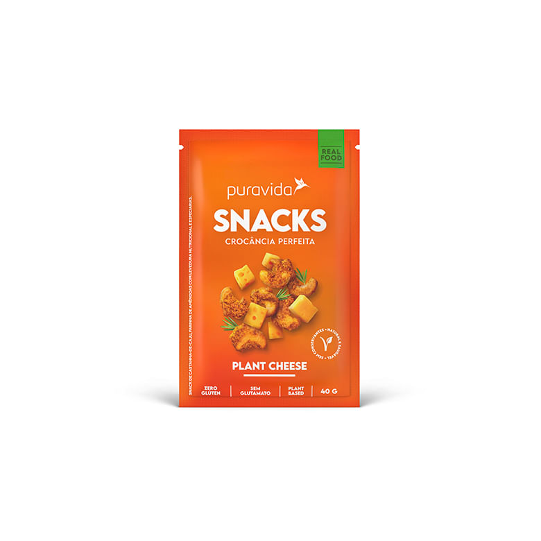 Snack Pura Vida Zero Glúten Plant Cheese 40g - Covabra