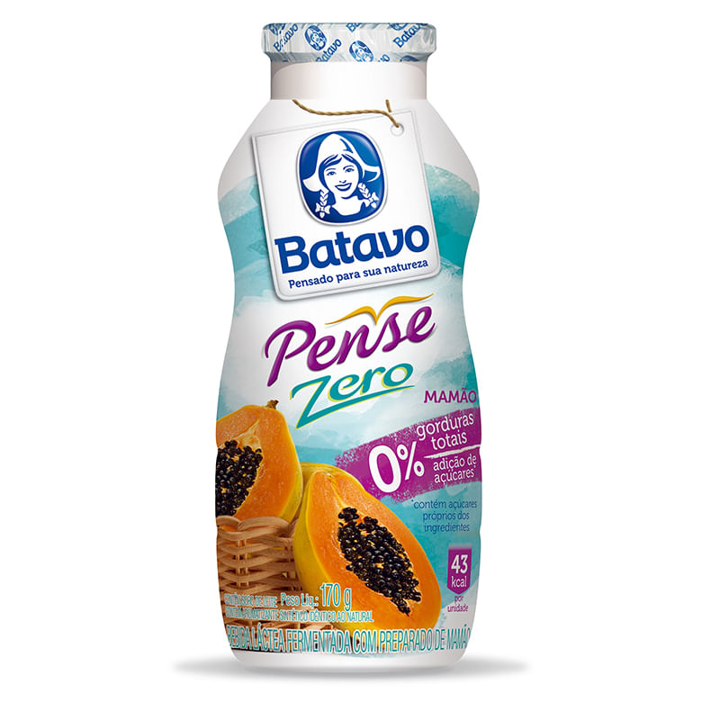 Iogurte Líquido Batavo Pense Zero Mamão 170g - Covabra