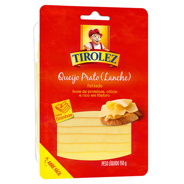 Queijo Prato Tirolez Fatiado 150g - Covabra
