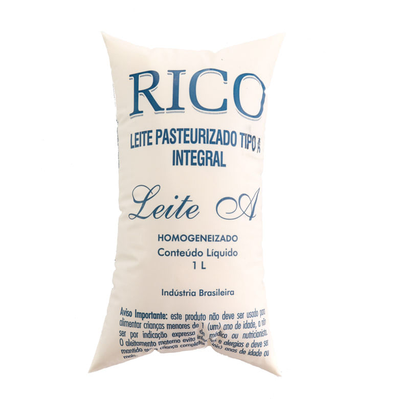 Leite Rico Pasteurizado Tipo A Integral Saco 1l - Covabra