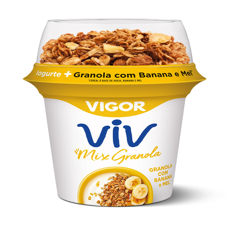 Iogurte Mix Vigor Viv Granola Banana e Mel 140g - Covabra
