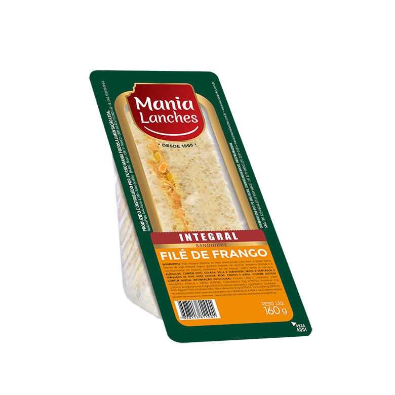 Sanduiche Natural Mania Lanche File de Frango 160 g - Covabra