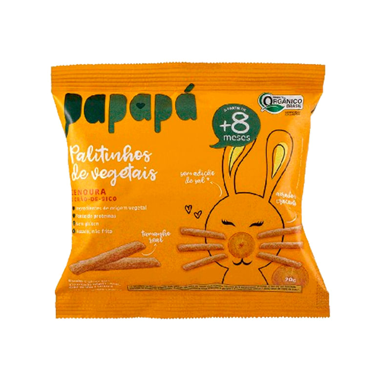 Biscoito Infantil Papapá Orgânico Cenoura 20g - Covabra