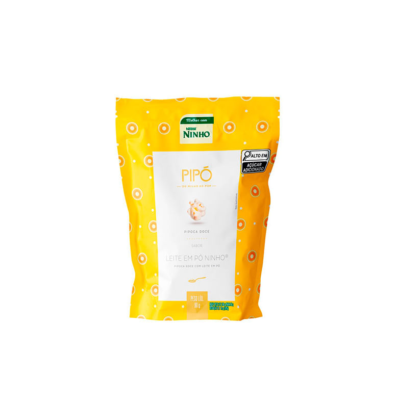 Pipoca Gourmet Pipó Sabor Leite em Pó Ninho 90g - Covabra
