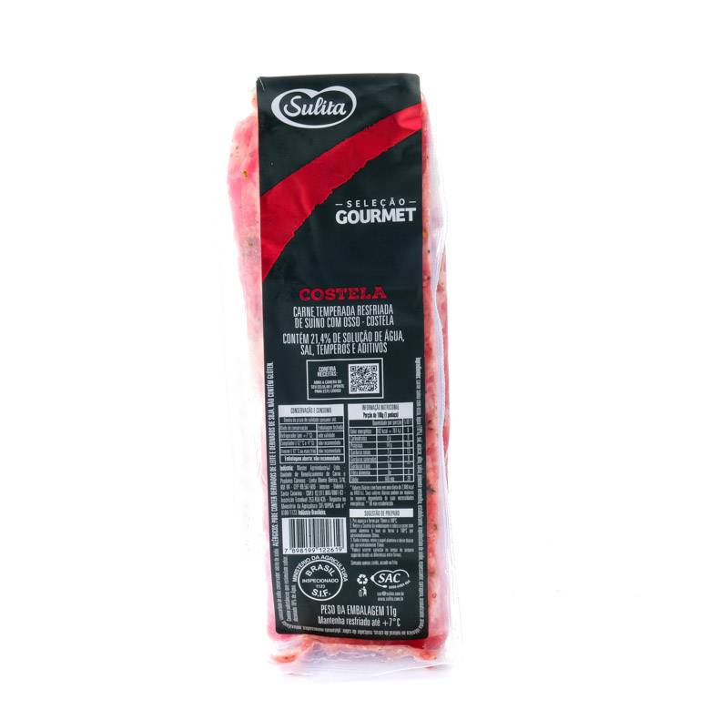 Costela Suína Sulita Temperada Resfriada Gourmet 1 Unidade 1kg - Covabra