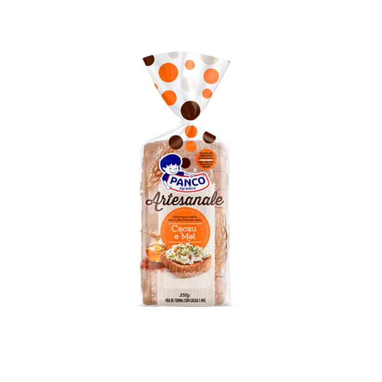 Pão de Forma Panco Artesanale Cacau e Mel 350g - Covabra