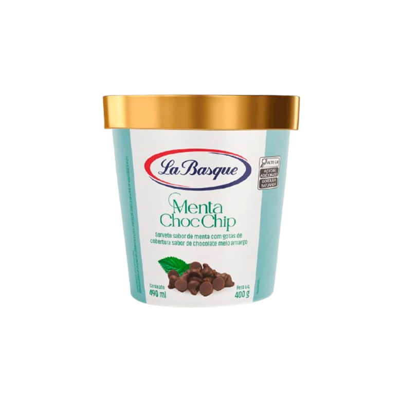 Sorvete La Basque Menta Choc Chip 490ml - Covabra